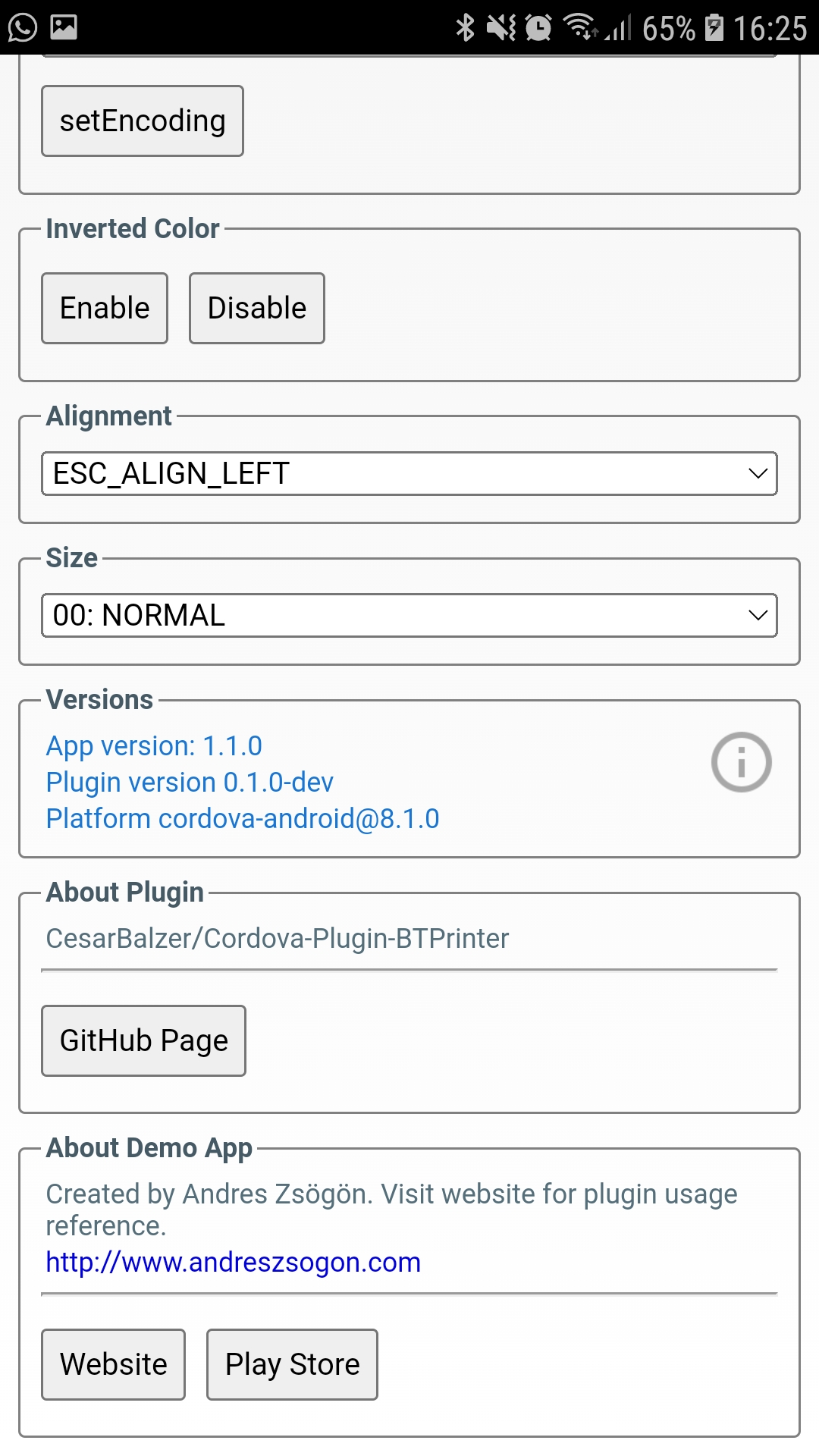 Cordova Bluetooth Printer plugin demo | Andres Zsogon