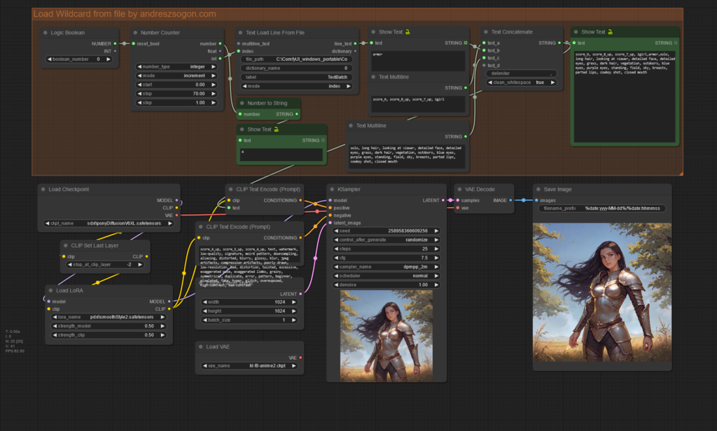 ComfyUI wildcards in prompt using Text Load Line From File node ...